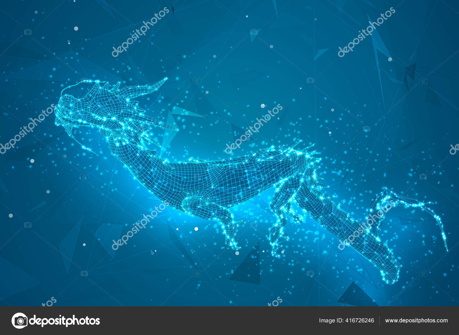 Symbol Čínského Nového Roku Dlouhý Létající Drak Vektorová Ilustrace ...