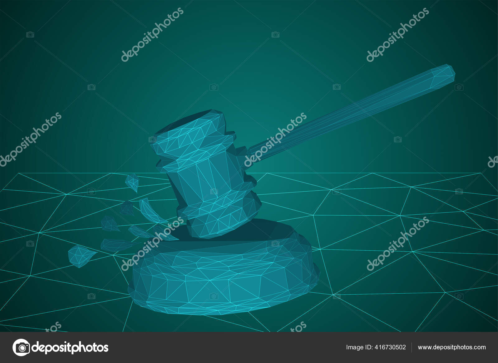 Virtual Judges Hammer Table Vector Background Stock Vector by ...