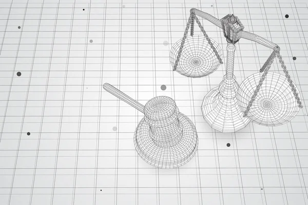 Virtual Judges Hammer Table Vector Background Stock Vector by ...