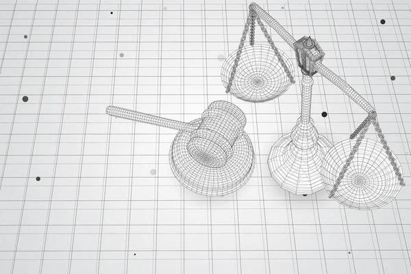 Virtual Judges Hammer Table Vector Background Stock Vector by ...