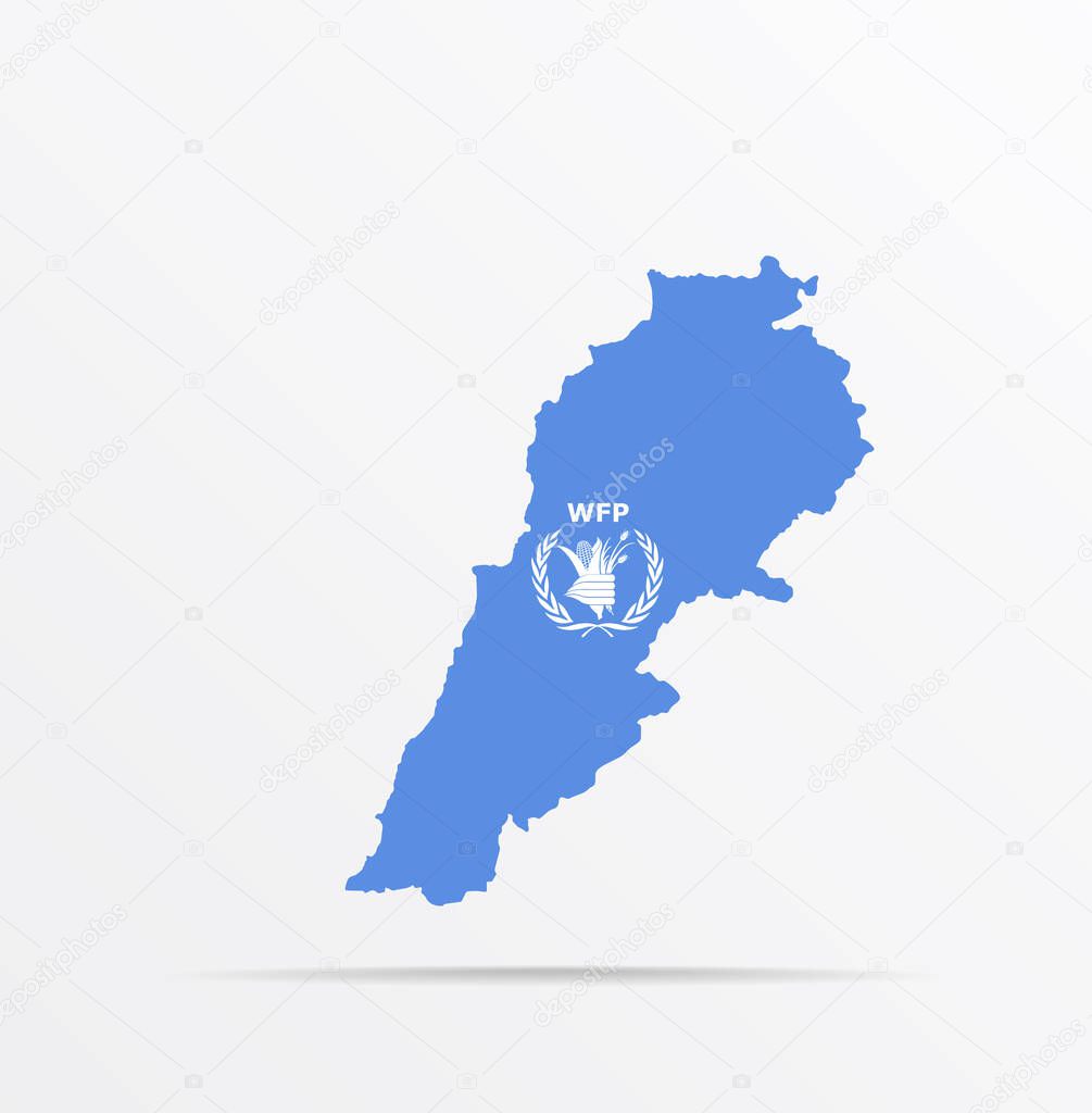 Mapa vectorial República del Líbano combinado con la bandera del ...