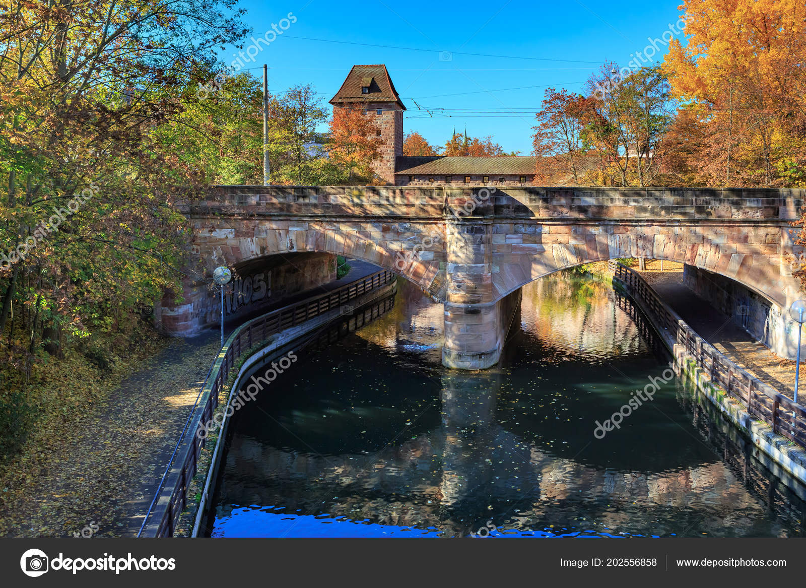 Riverside Pegnitz River Nuremberg Town Germany Stock Photo by ©val_th ...