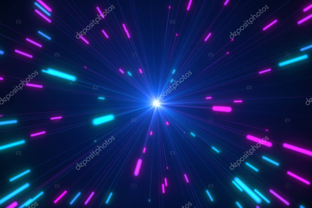 Explosiones multicolores abstractos de fuegos artificiales de neón ...