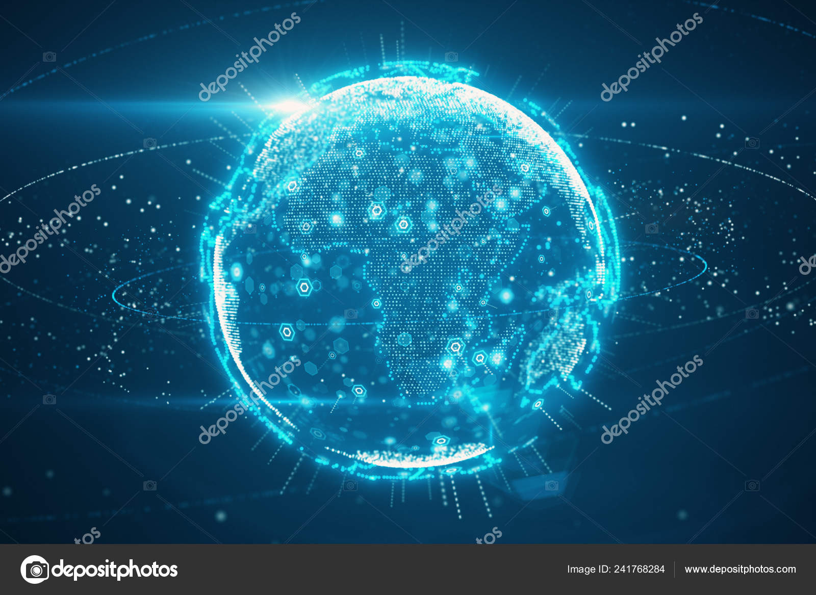 Illustration Digital Planet Earth Data Abstract Technological Data ...