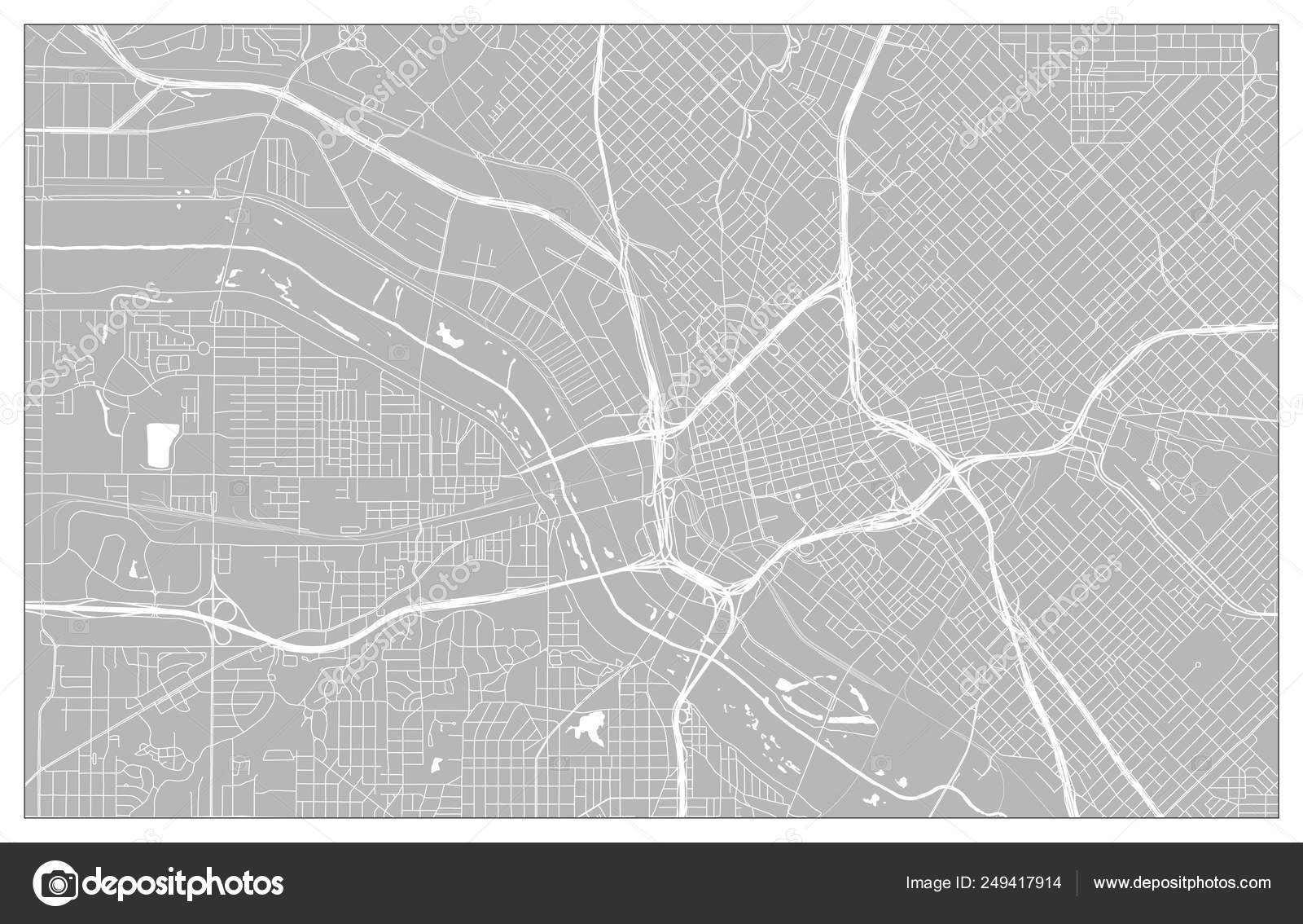 Vector city map of Dallas Stock Vector Image by ©Fourleaflovers #249417914