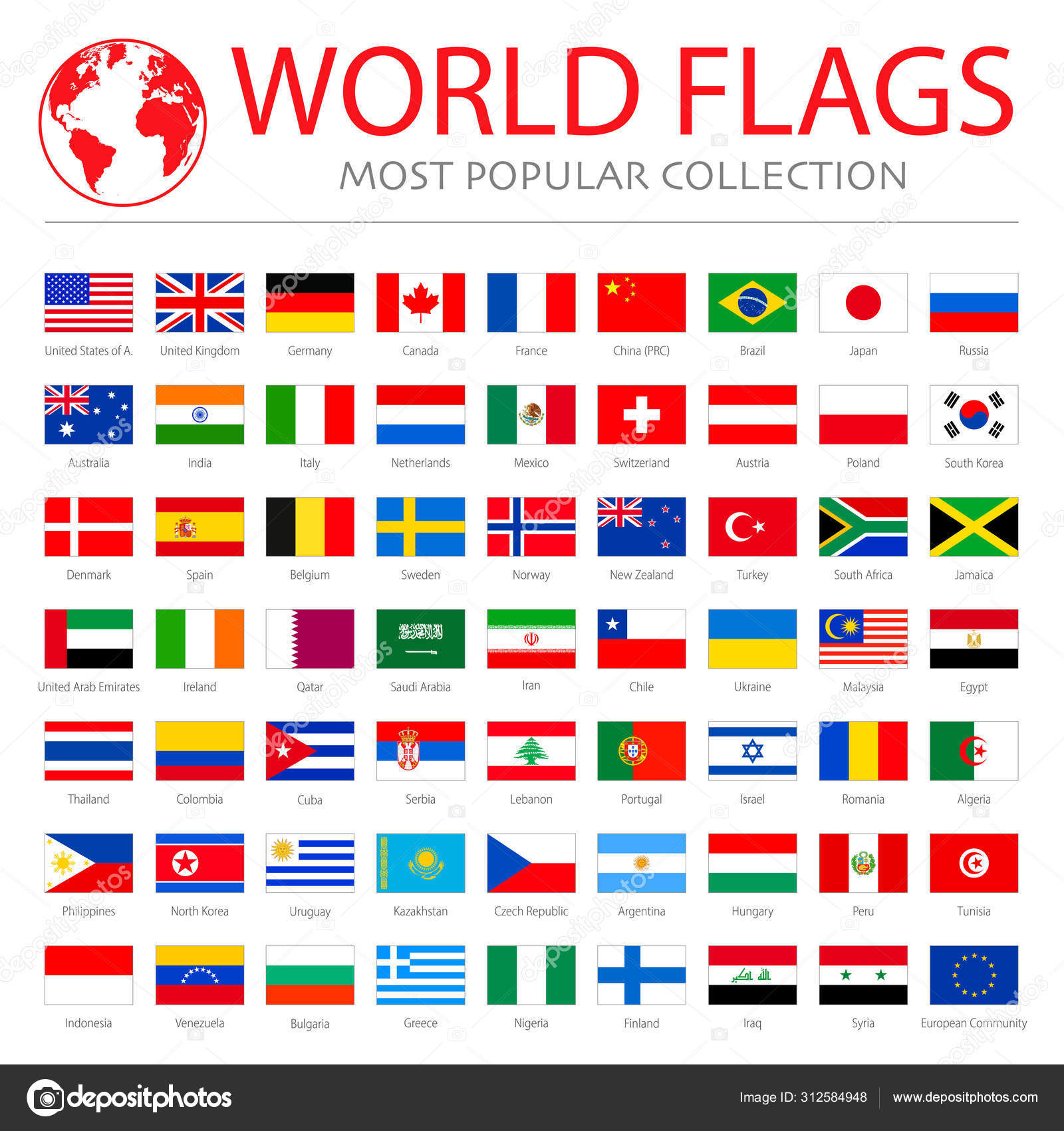 World flags vector graphics Stock Vector by ©Fourleaflovers 312584948 World flags vector graphics Stock Vector by ©Fourleaflovers 312584948