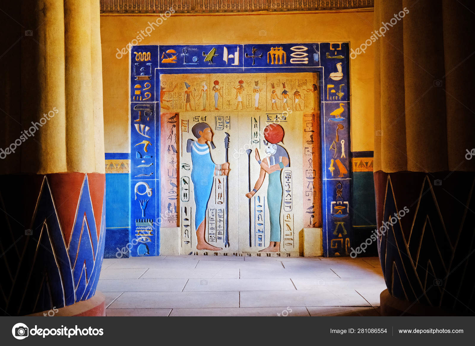 Ancient Egyptian writing on stone in Egypt. Ancient egypt scene ...