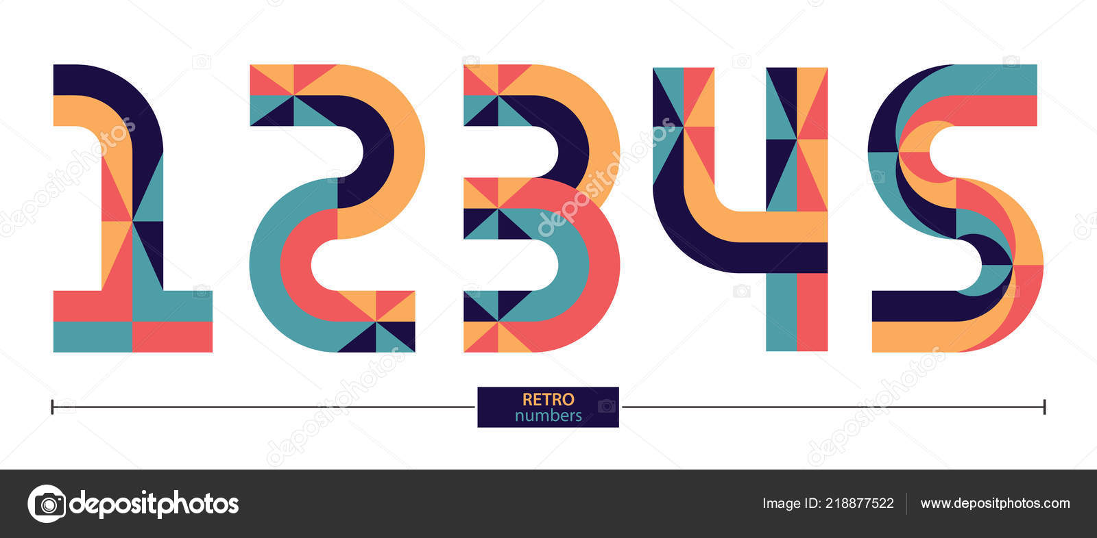 Vector Graphic Numbers Set Retro Style Stock Vector by ©lumyaisweet ...