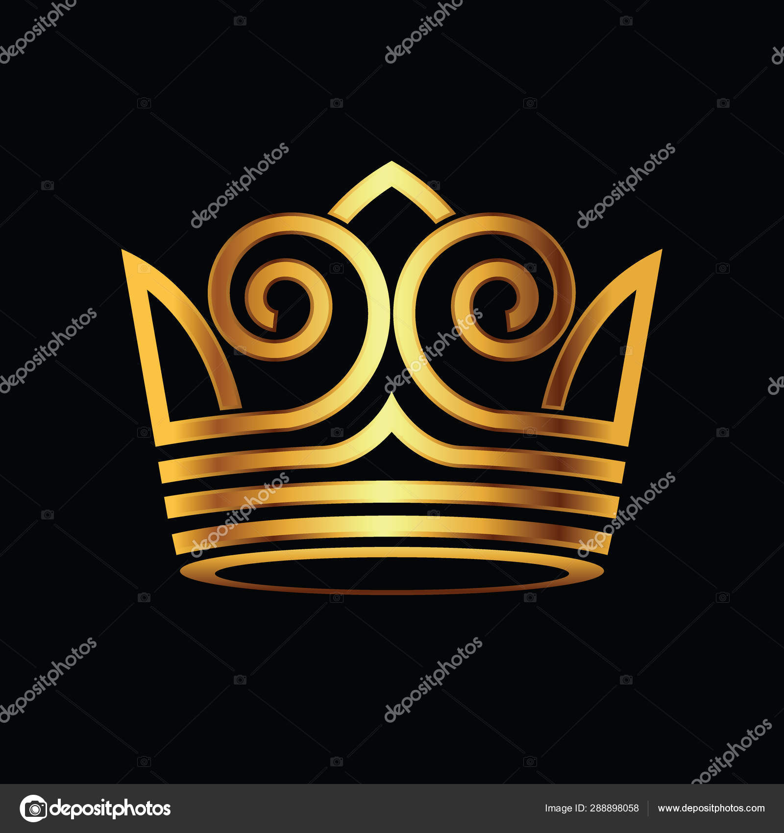 Crown modern gold logo vector Stock Vector by ©lumyaisweet 288898058