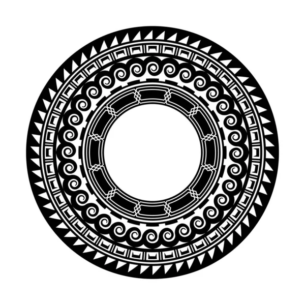 Maori circle tattoo shape, Ancient Greek round design pattern ...