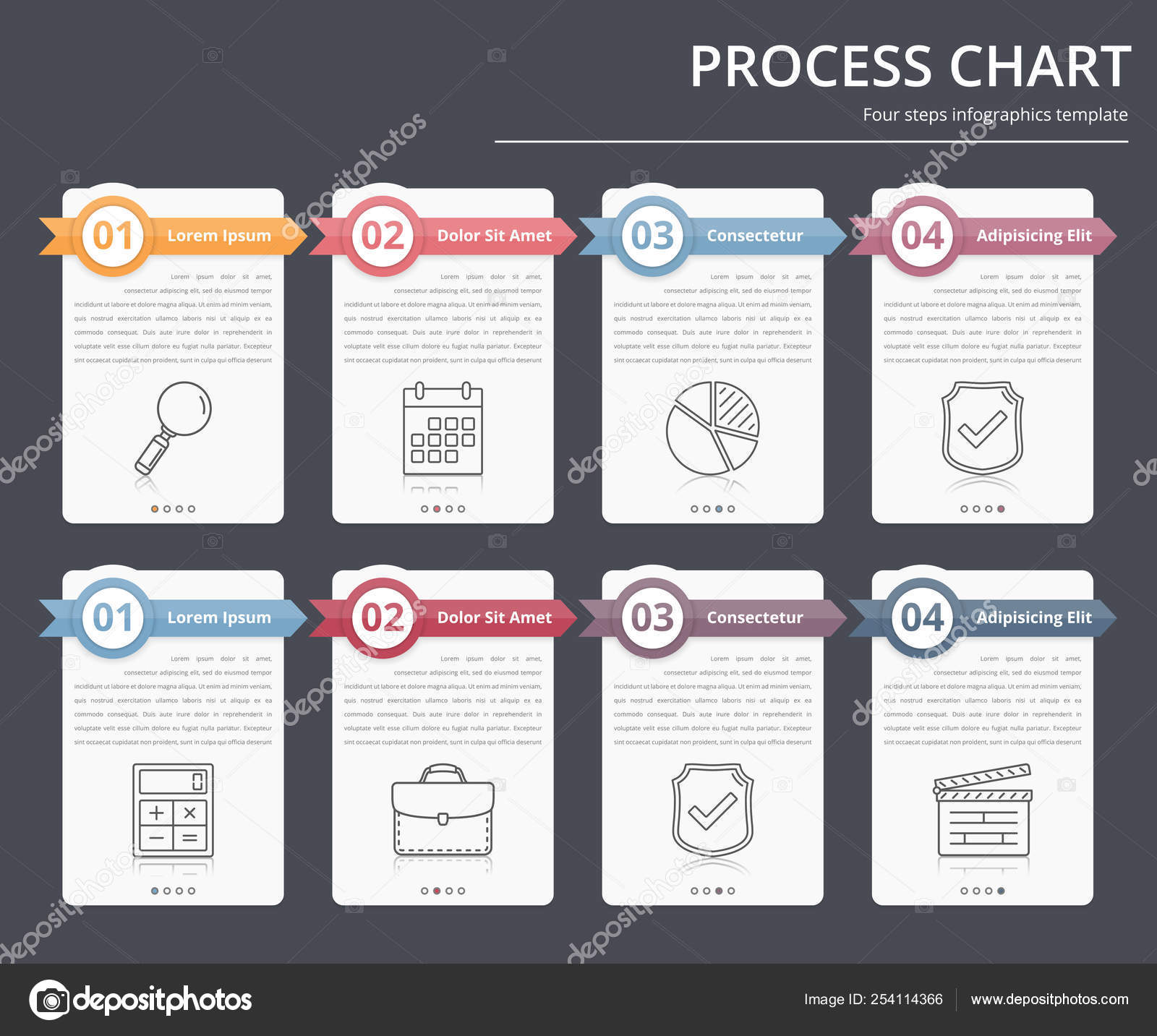 Gráfico de proceso Vector de stock #254114366 de ©human_306