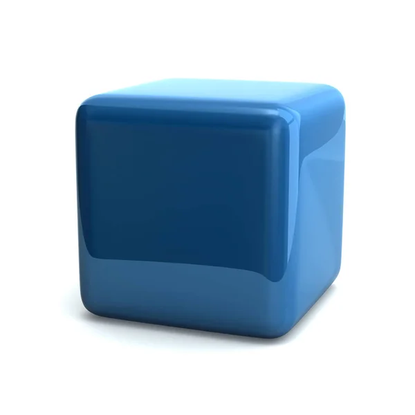 Blue Cube Illustration White Background — Stock Photo © valdum #209535738