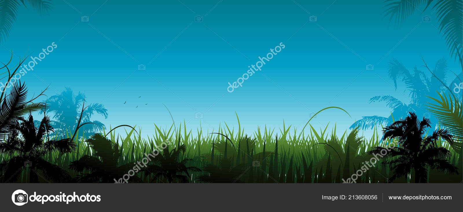 Jungle vector landscape Stock Vector by ©hugolacasse 213608056