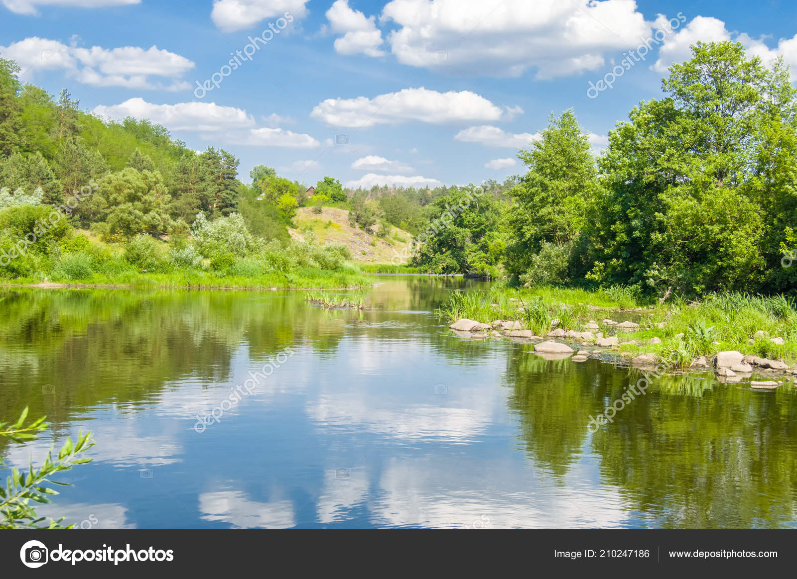 Riverbed River Teteriv Stone Canyon Rocks Boulders Trees Vegetation ...