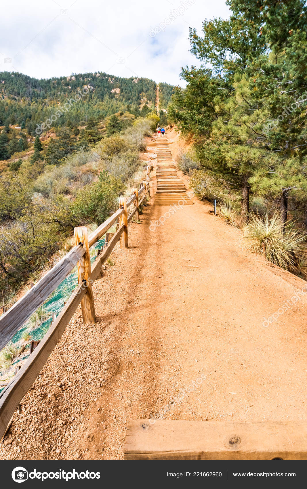 Extreme Nature Trail Steep Mountain Incline Advanced Hikers Stock Photo ...