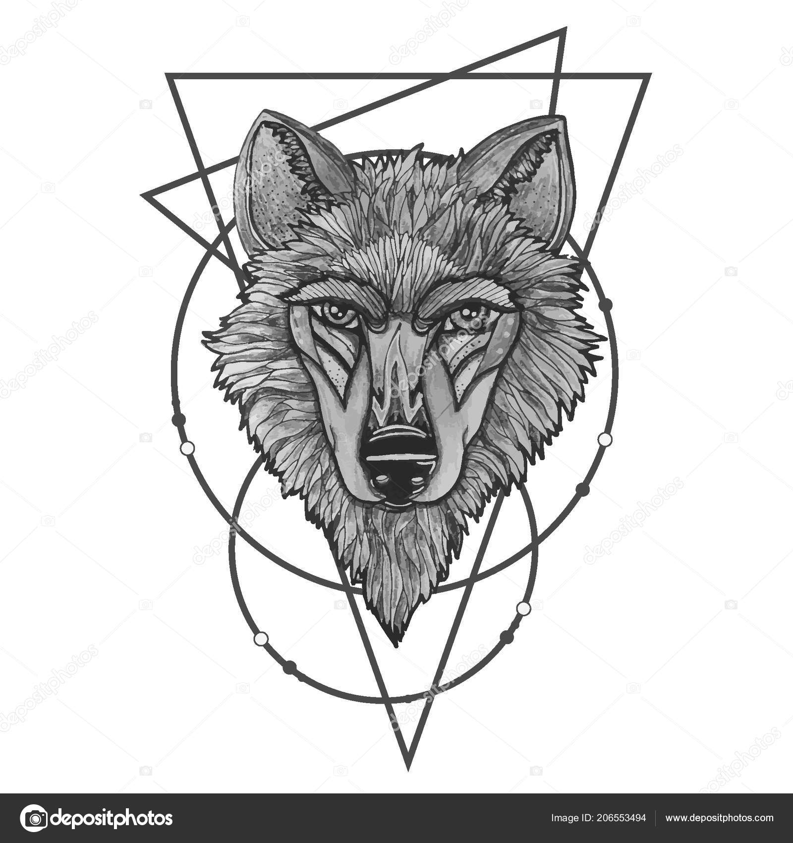 Geometric Wolf Howling