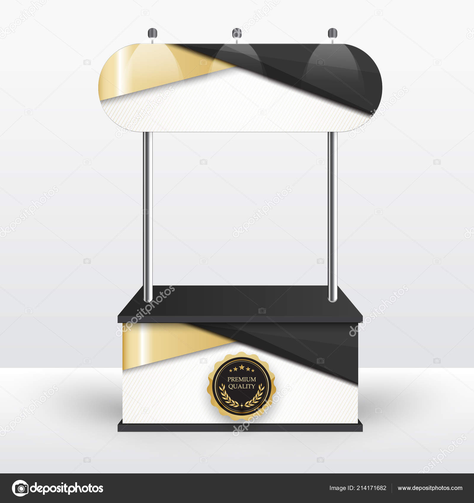 Blank Promotion Counter Roll Banner Stand Booth Template White ...