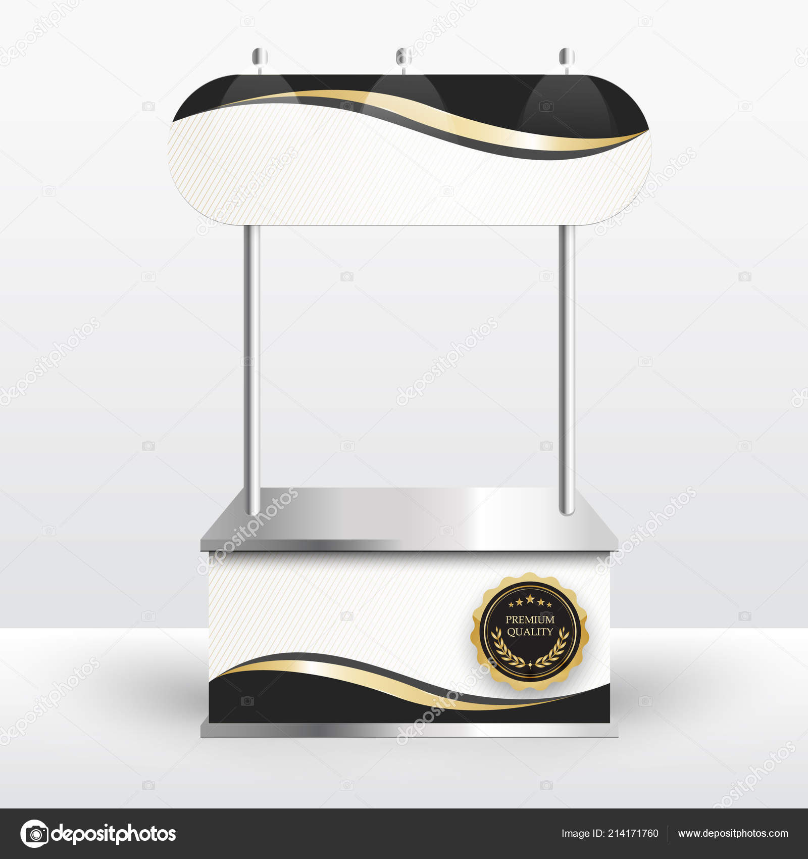 Blank Promotion Counter Roll Banner Stand Booth Template White ...