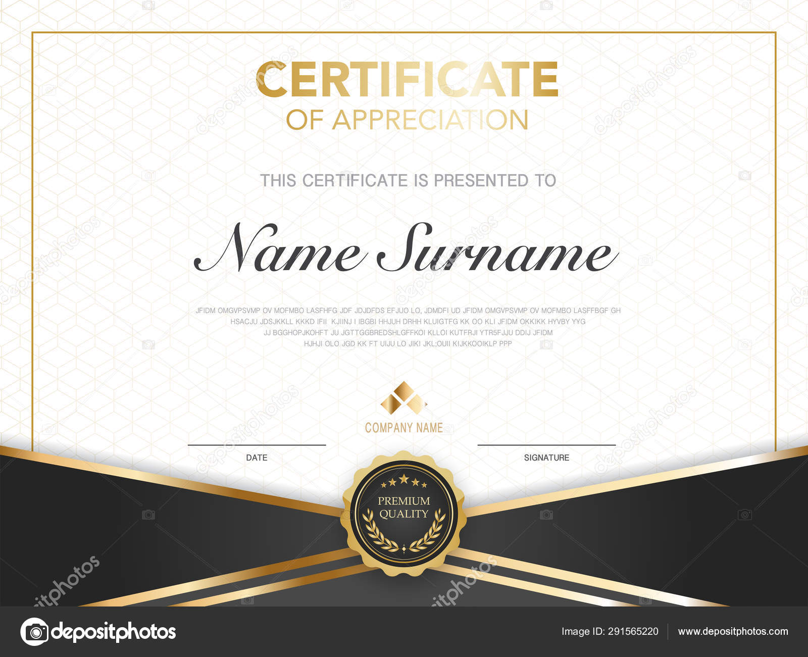 Diploma Certificate Template Black Gold Color Luxury Modern Style ...