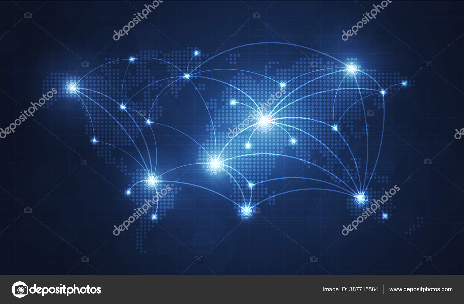 Global Network Technology Background World Map Social Media ...