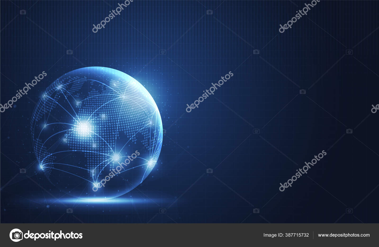 Global Network Technology Background World Map Social Media ...