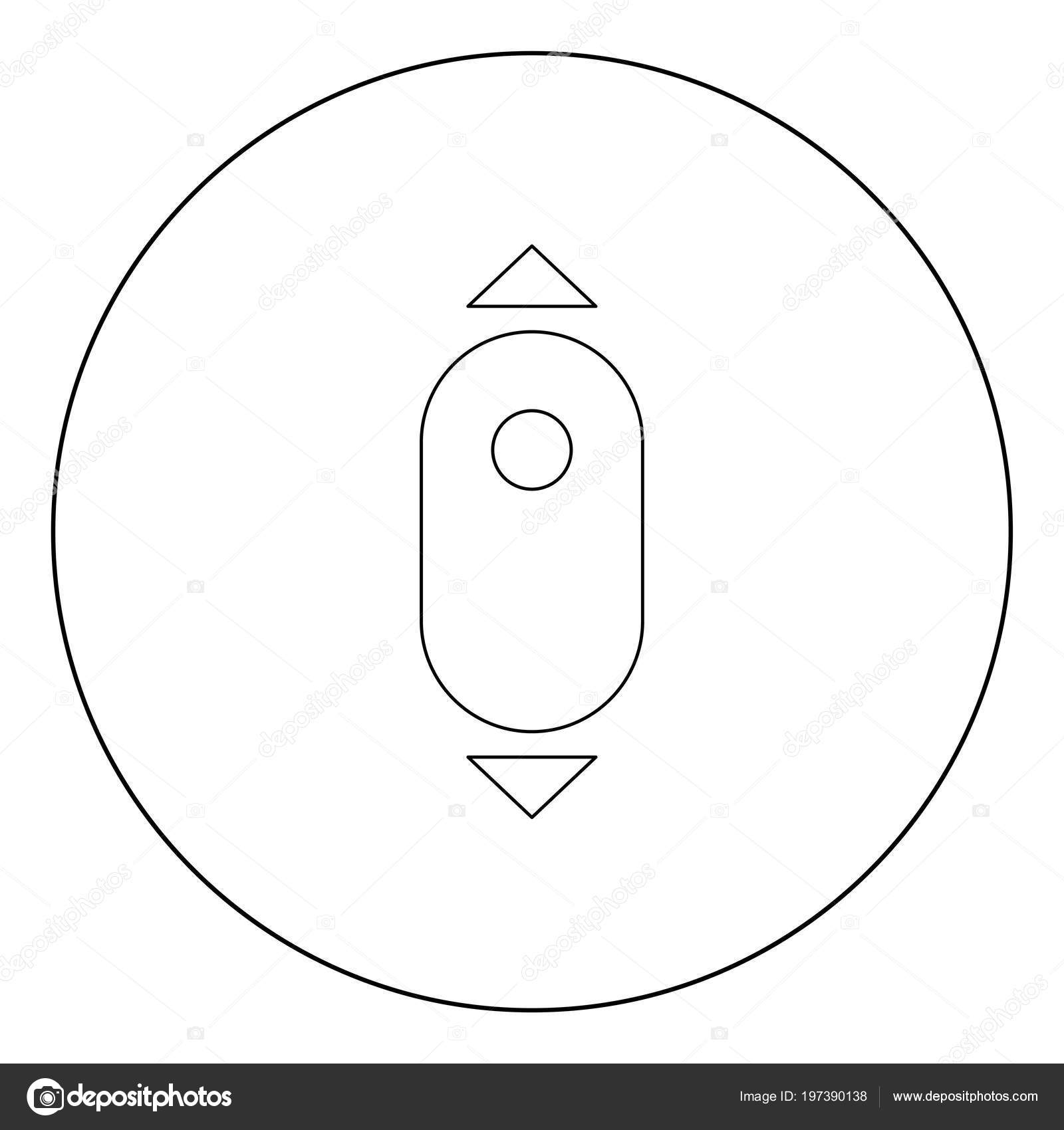 Scroll Computer Mouse Icon Outline Black Color Circle Vector ...