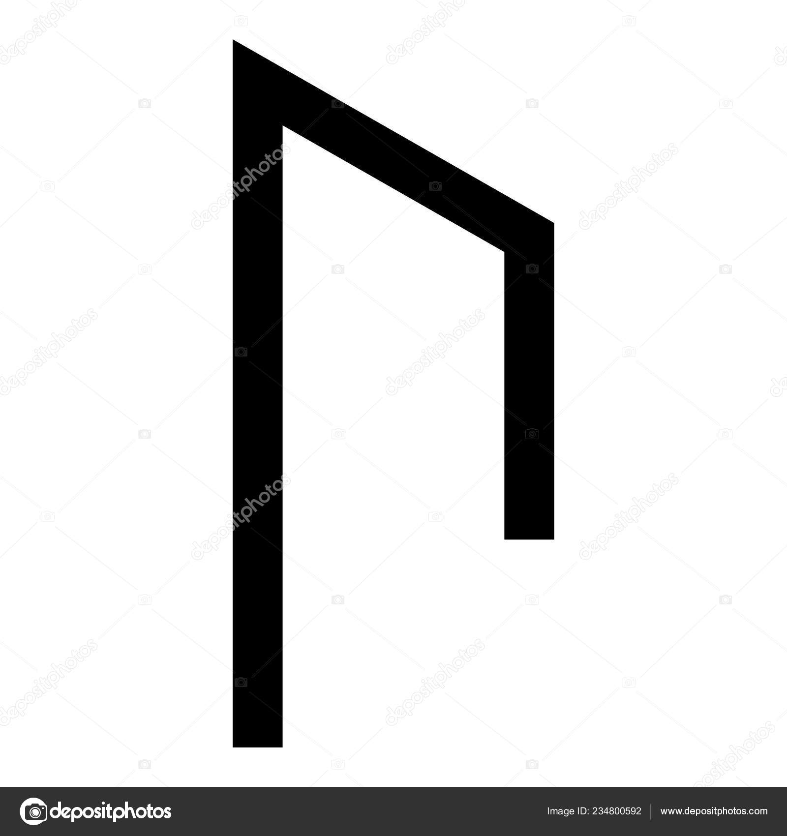 Rune Uruz Urus Aurochs Power Icon Black Color Vector Illustration Stock ...