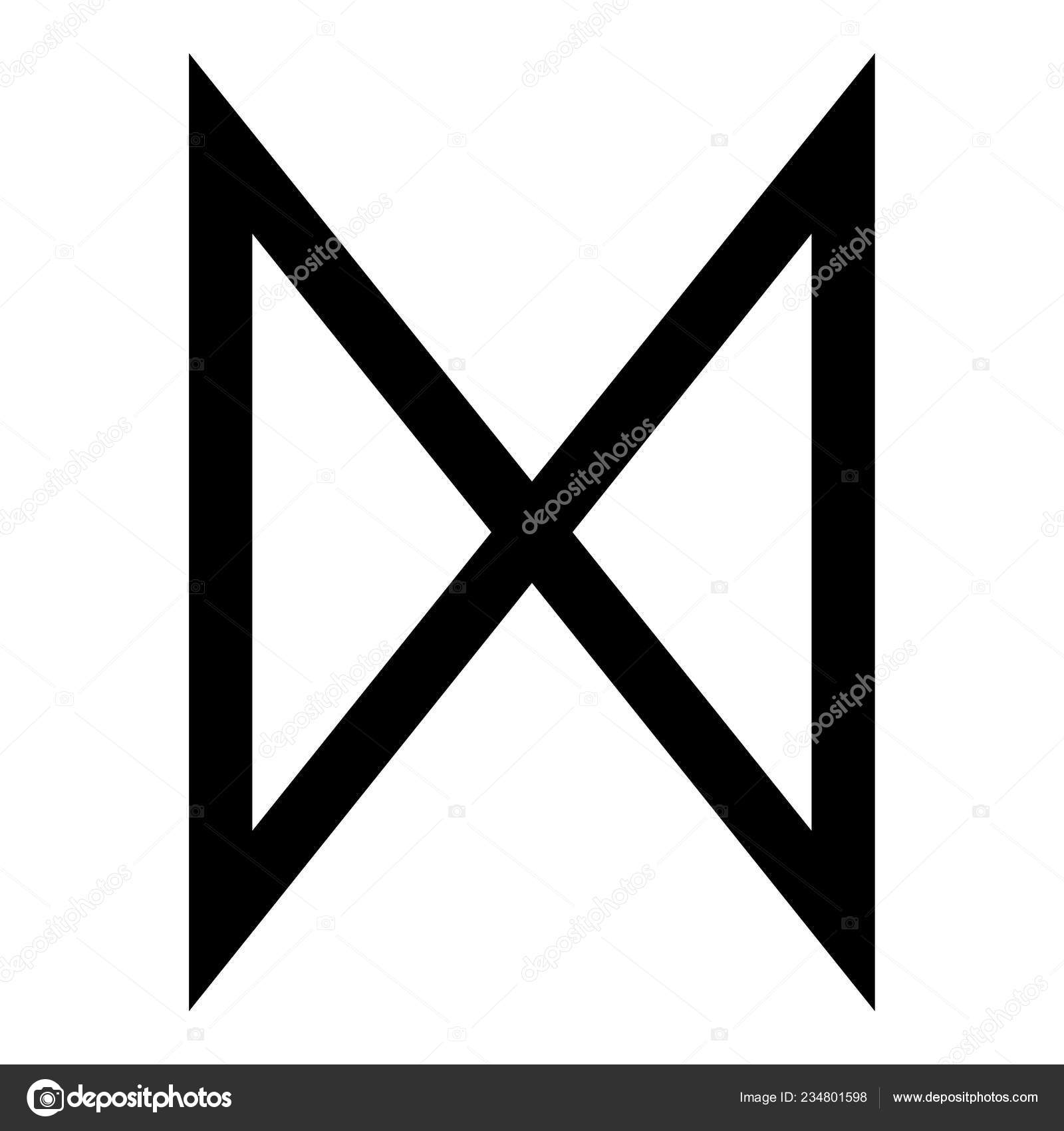 Dagaz Rune Dawn Day Symbol Icon Black Color Vector Illustration Stock ...