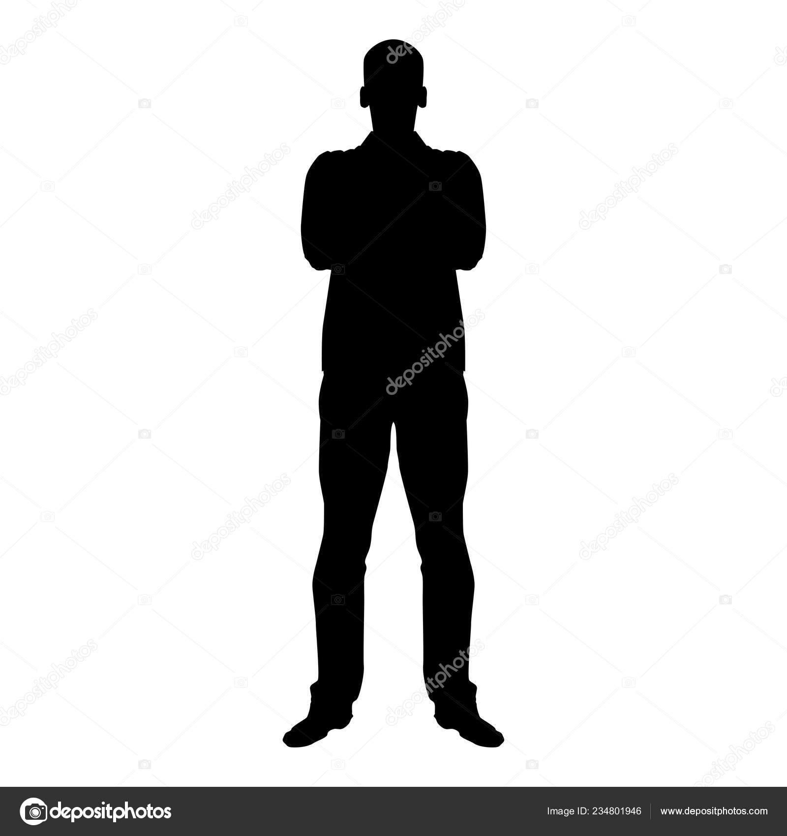 Man Folded Arms Confidence Concept Business Man Icon Black Color Stock ...