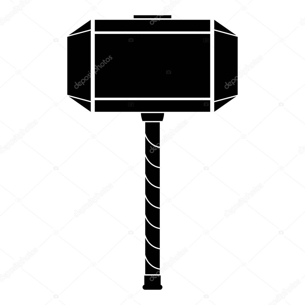 Martillo de Thor icono de Mjolnir vector de color negro ilustraci n estilo plano imagen simple 2024