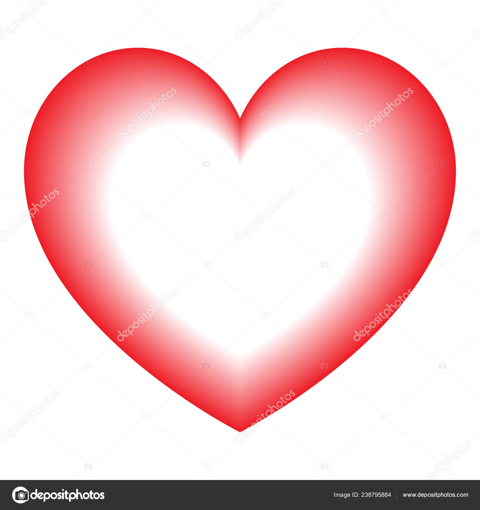 Heart Red Color Gradient Path Center Stock Vector Image by ...