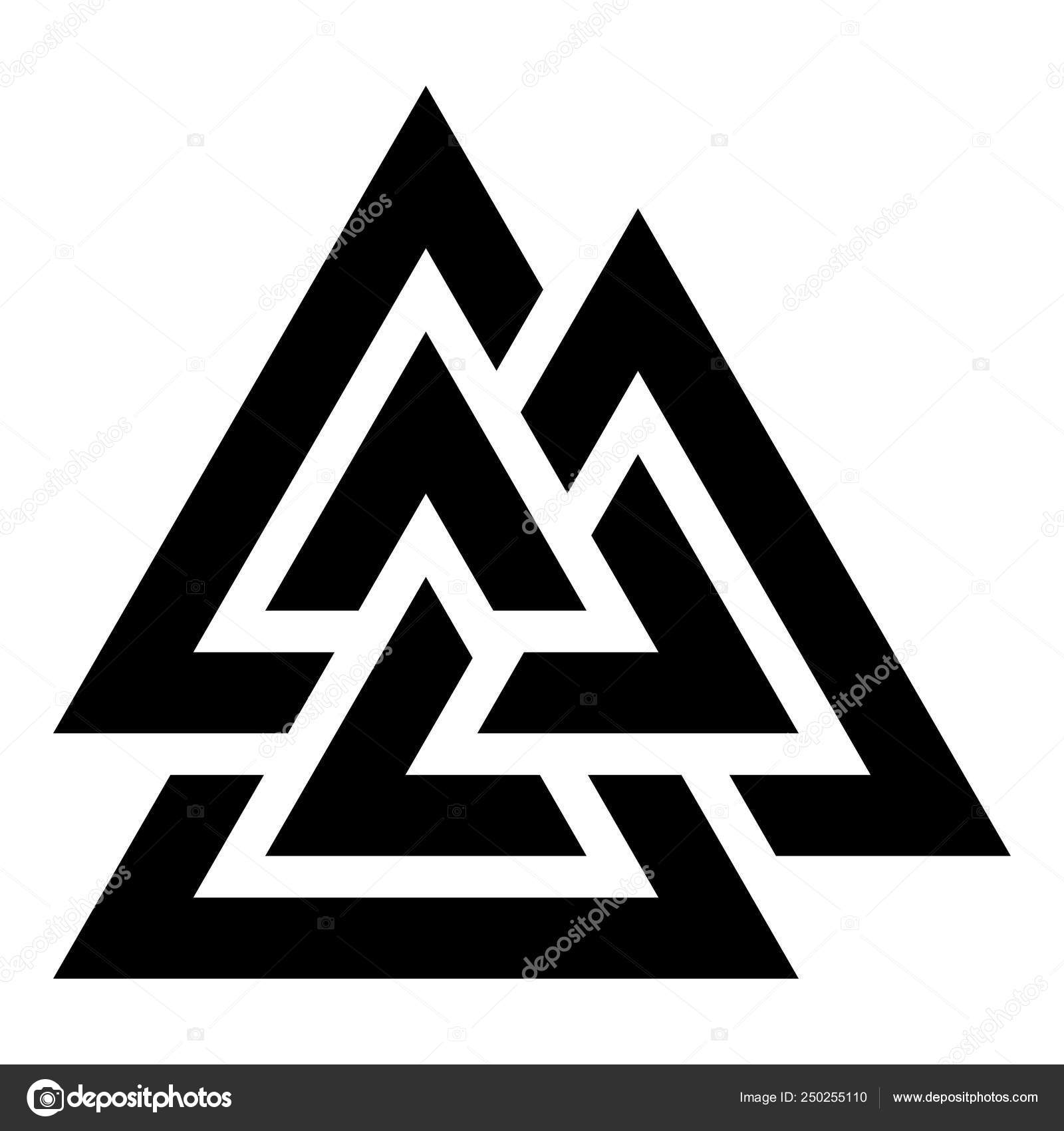 Valknut symbol icon black color vector illustration flat style image ...
