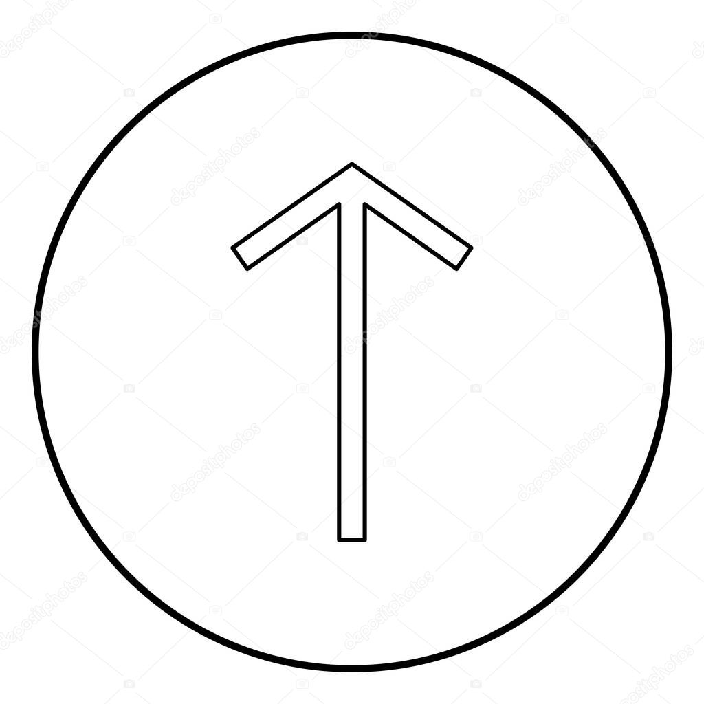 Teiwaz runa Teiwaz tyr guerrero icono símbolo contorno negro color ...