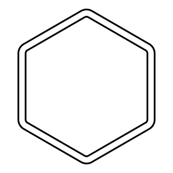 Images: hexagon outline | Hexagon with rounded corners icon black color ...