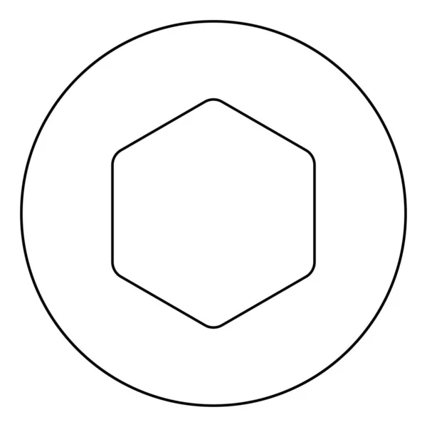 Hexagon with rounded corners icon black color outline vector ...