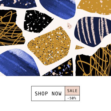 Contemporary Collage Square Design Template Stock Vector Image by ...