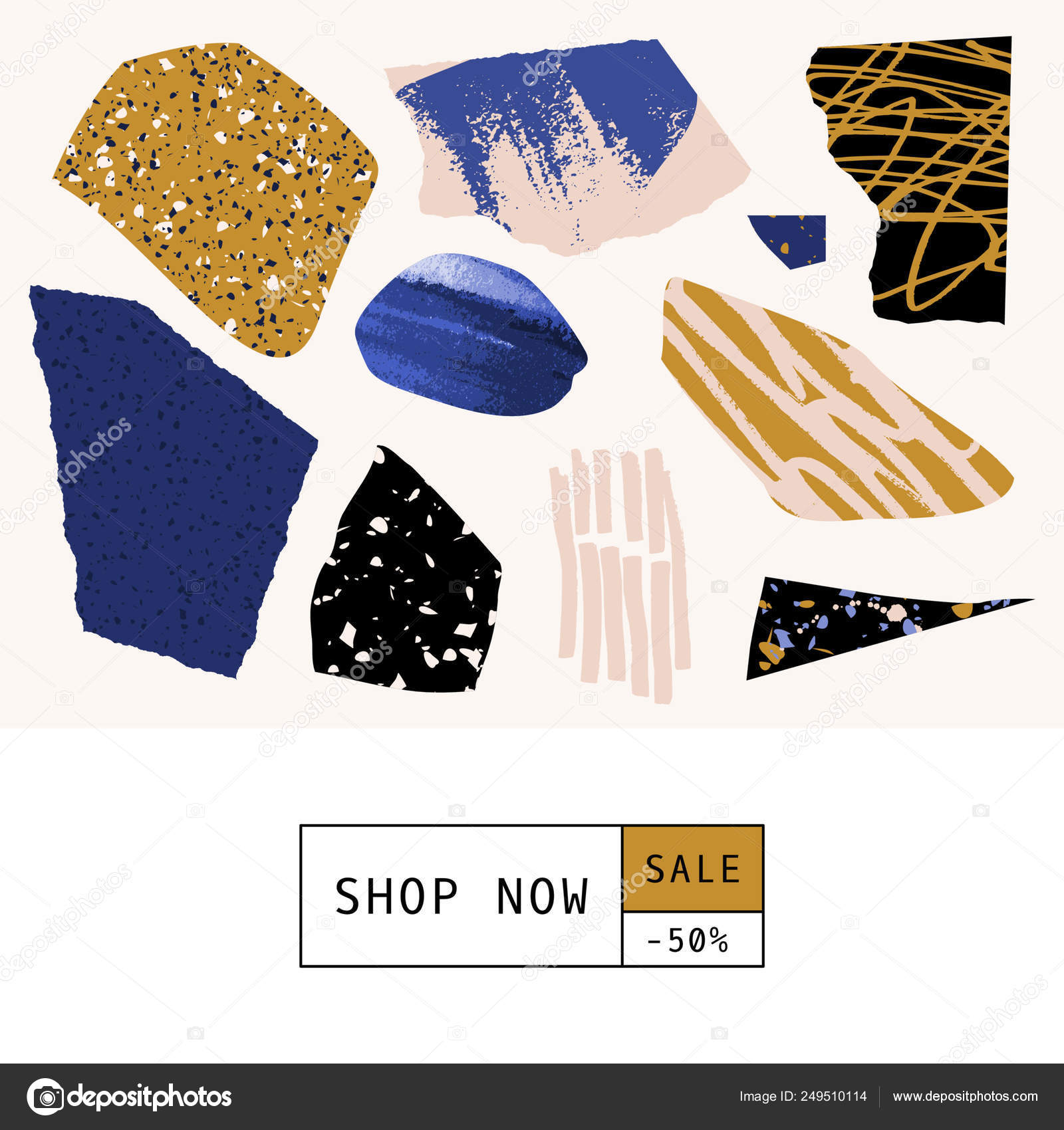 Plantilla de diseño Collage cuadrado contemporáneo Vector de stock ...