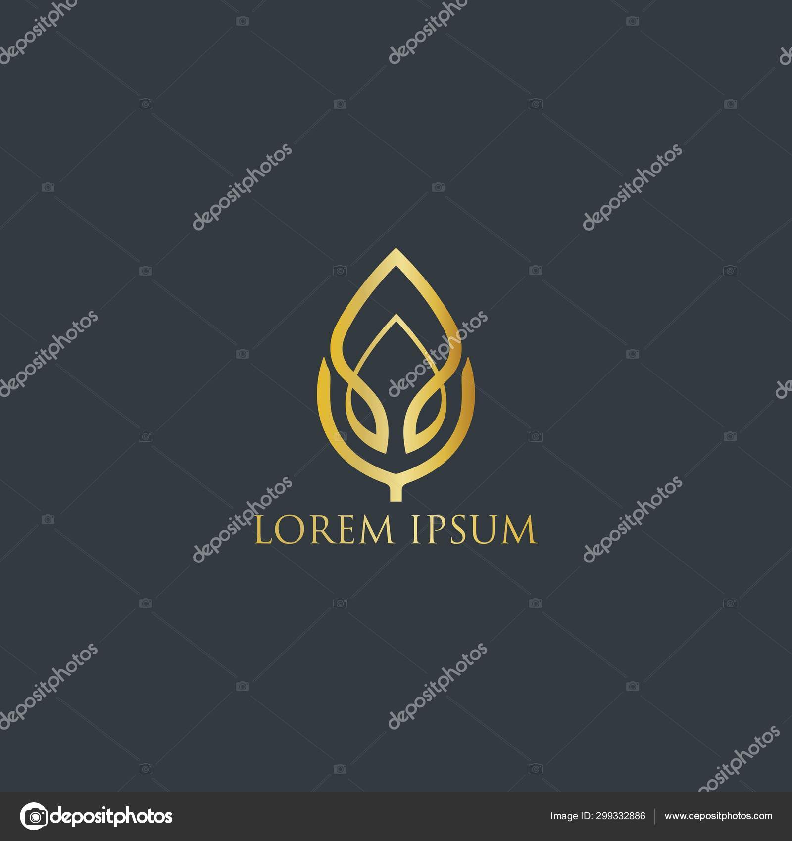Gold Leaf Nature Logo Design Vector Stock Vector Image by ©ivazyah.art ...