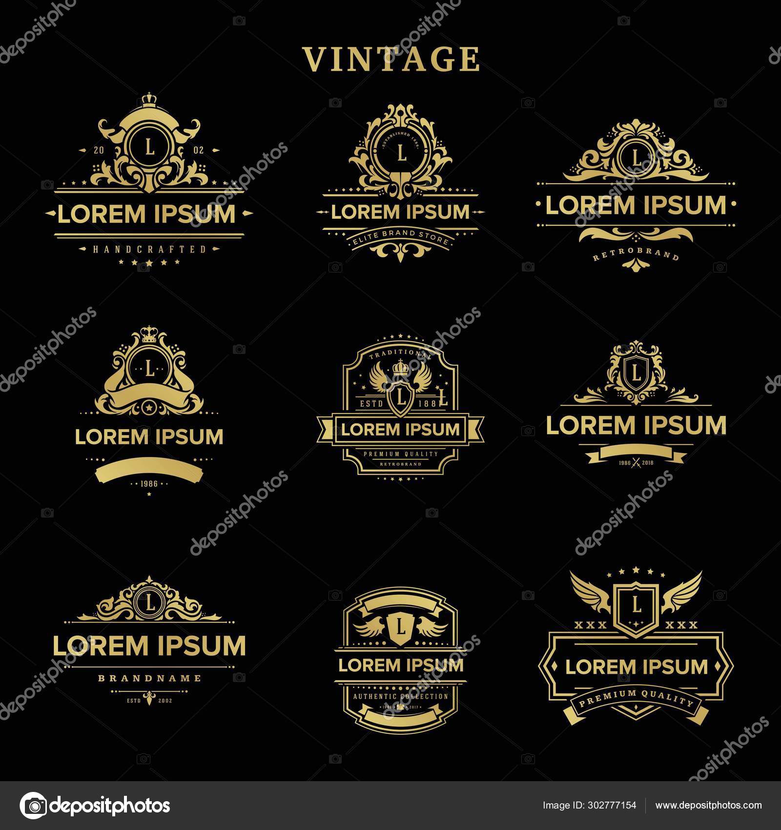 Set Luxury Gold Business Logo Design Vector Stock Vector by ©ivazyah ...