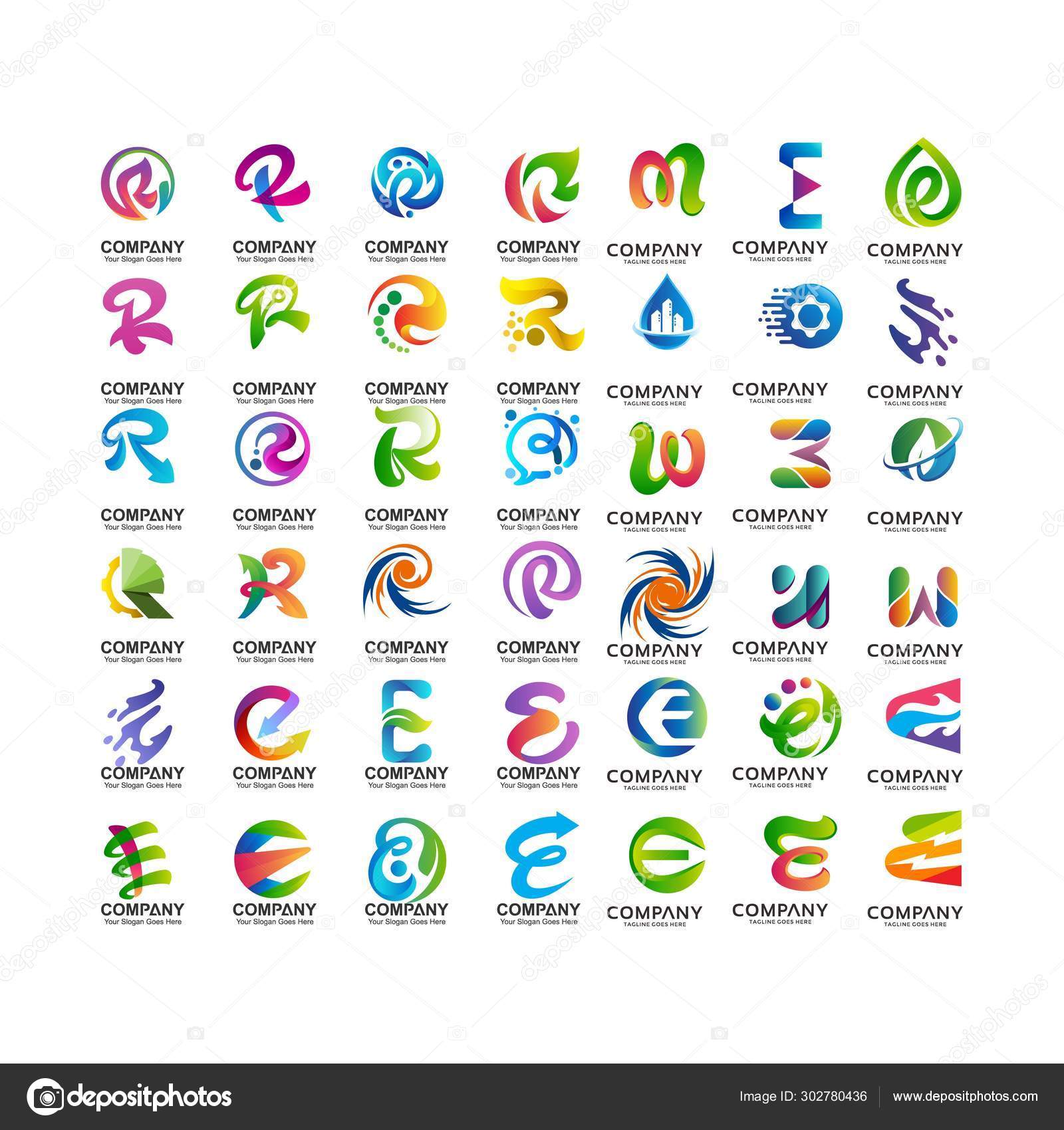 Set Abstract Letter Logo Design Vector — Stock Vector © ivazyah.art ...
