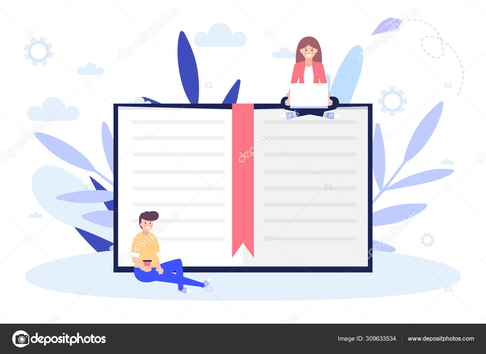 Education online. Learning concept. Cartoon flat vector illustration ...