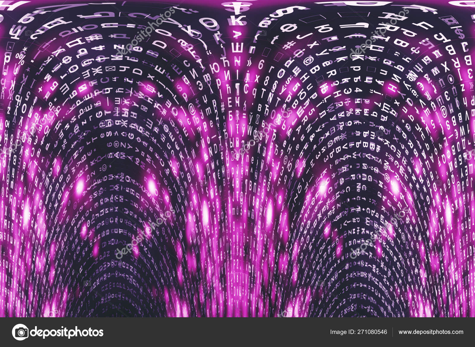 Pink Matrix Digital Background Distorted Cyberspace Concept Characters ...