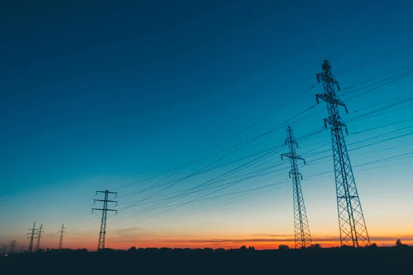 Power Lines City Dawn Silhouettes Urban Buildings Smog Sunrise Cables ...