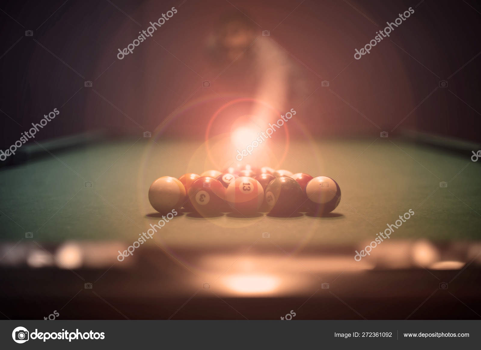 American Billiard Poule Shot Man Playing Billiard Triangle Billiard ...