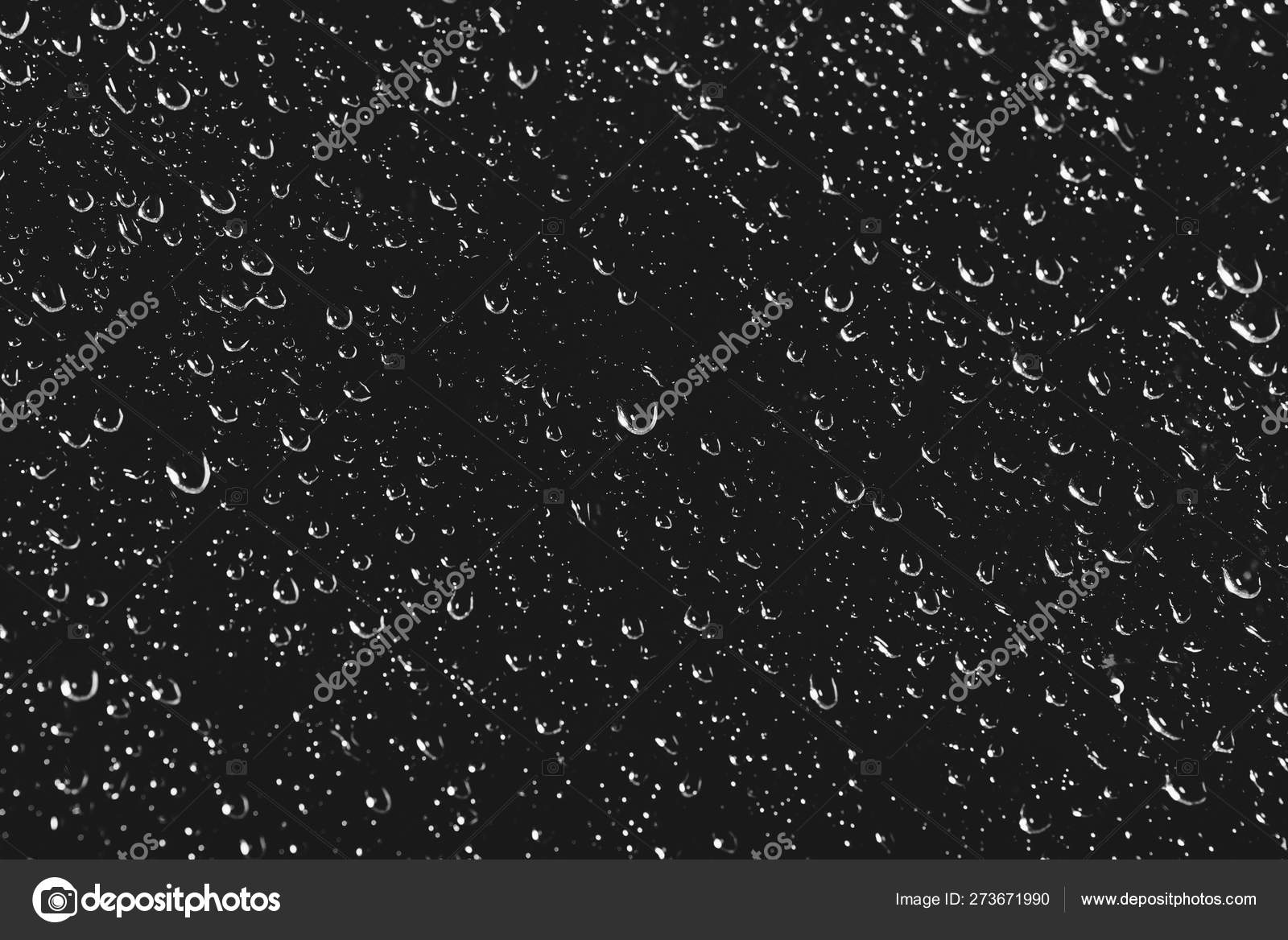 Dirty Window Glass Drops Rain Atmospheric Monochrome Dark Background ...