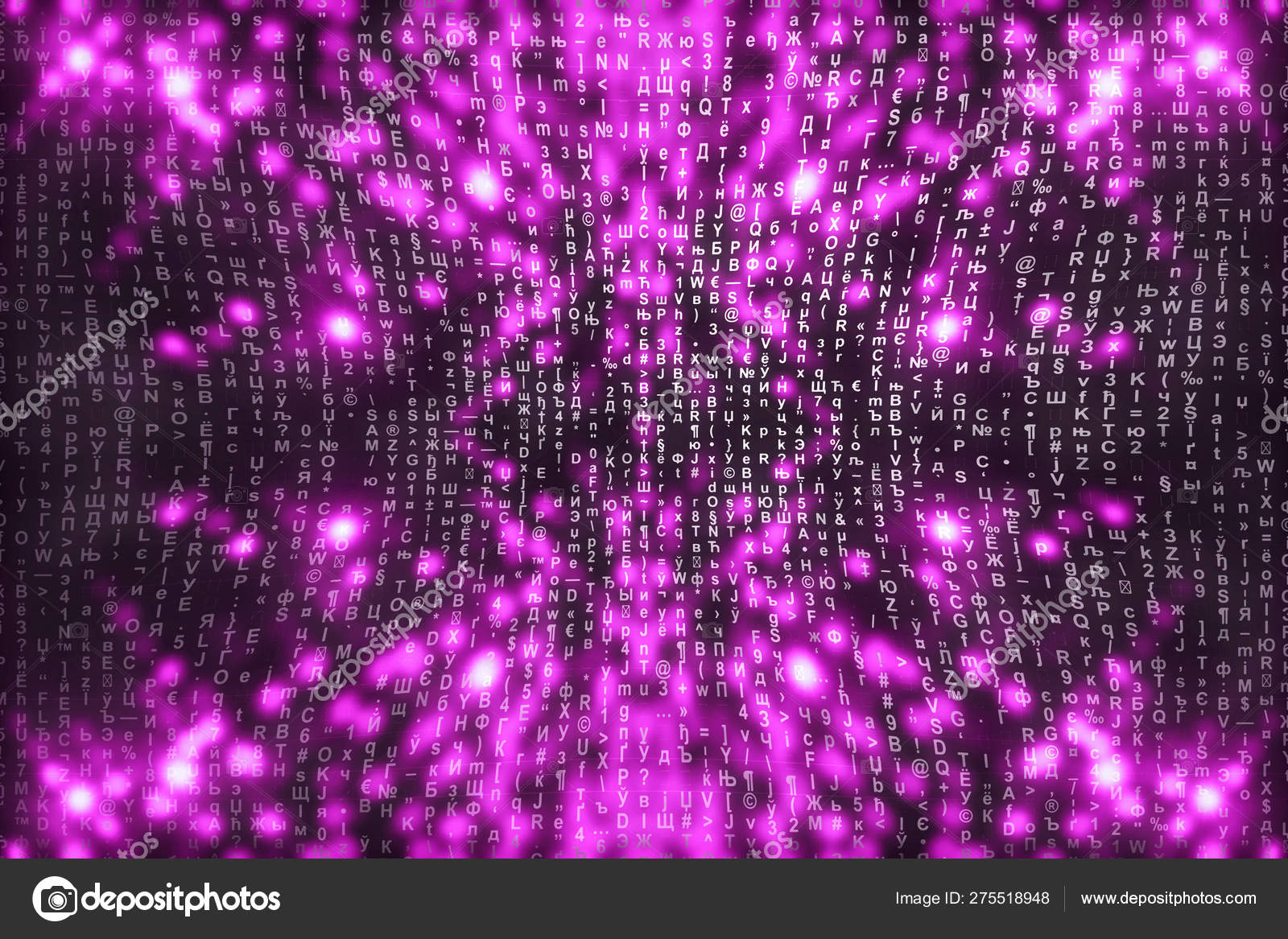 Pink Matrix Digital Background Abstract Cyberspace Concept Characters ...