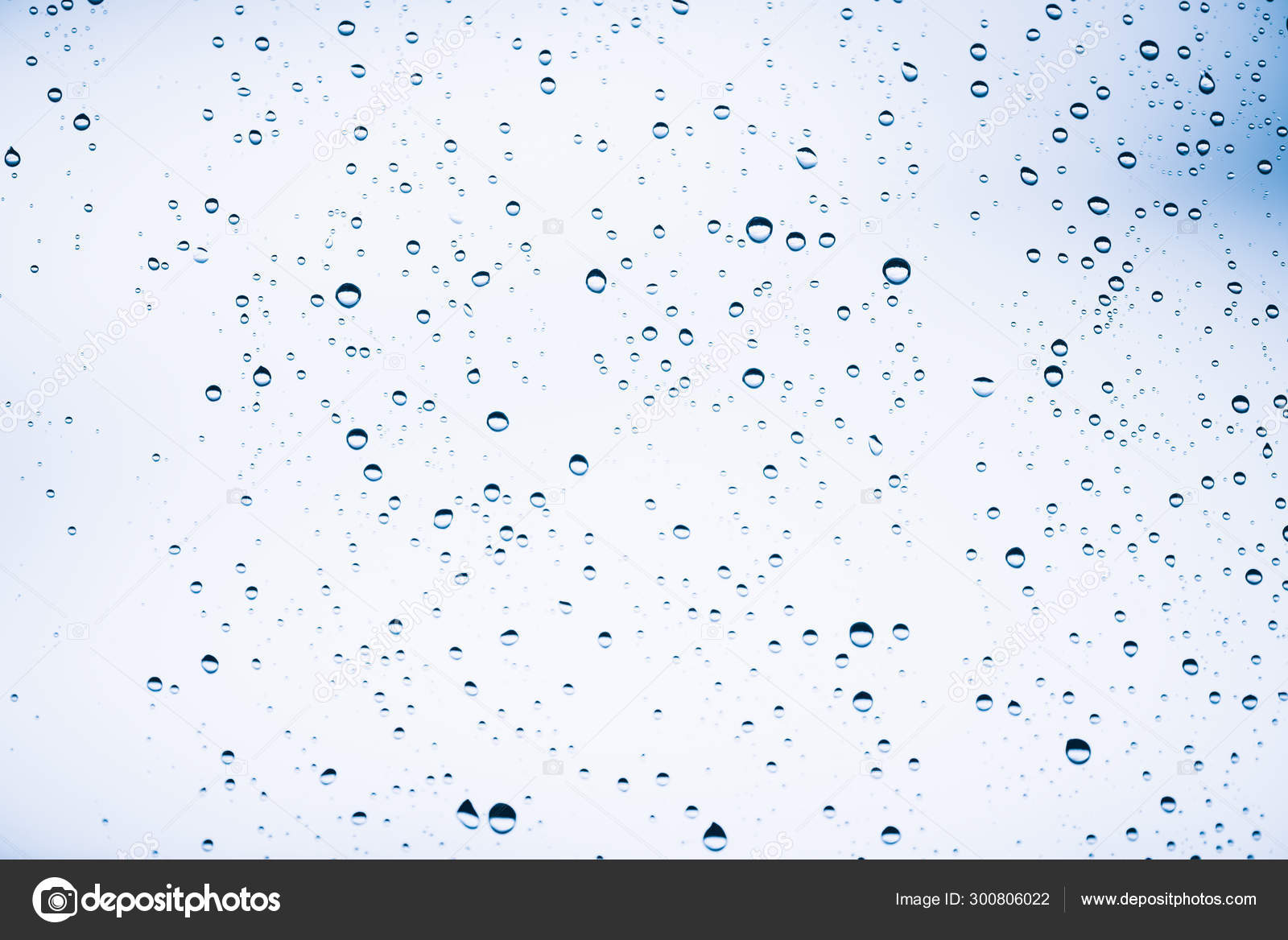 Dirty Window Glass Drops Rain Atmospheric Blue Light Background ...