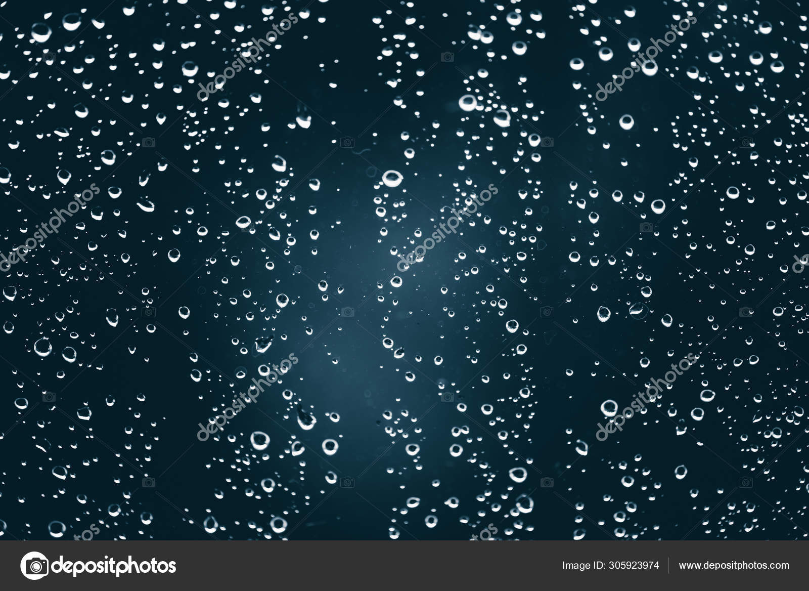 Dirty Window Glass Drops Rain Atmospheric Blue Background Raindrops ...