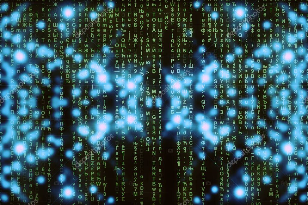 Fondo digital de matriz verde azul. Concepto abstracto del ciberespacio ...