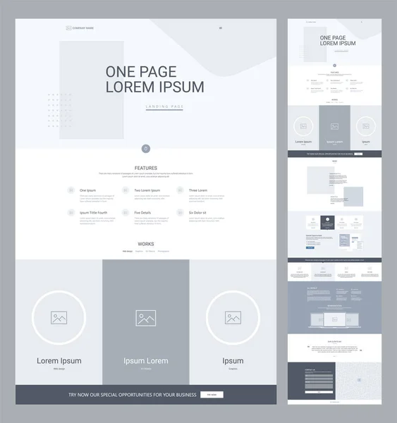 One page website design template for business. Modern landing page ...